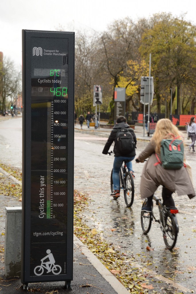Cycle counters light up Oxford Road - About Manchester