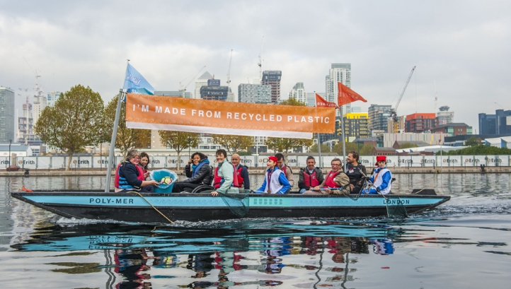 Maiden voyage of boat made of recycled plastic at Salford Quays - About ...