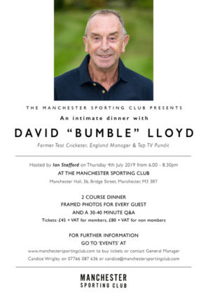 Cricket legend, David 'Bumble' Lloyd comes to Manchester Sporting Club ...