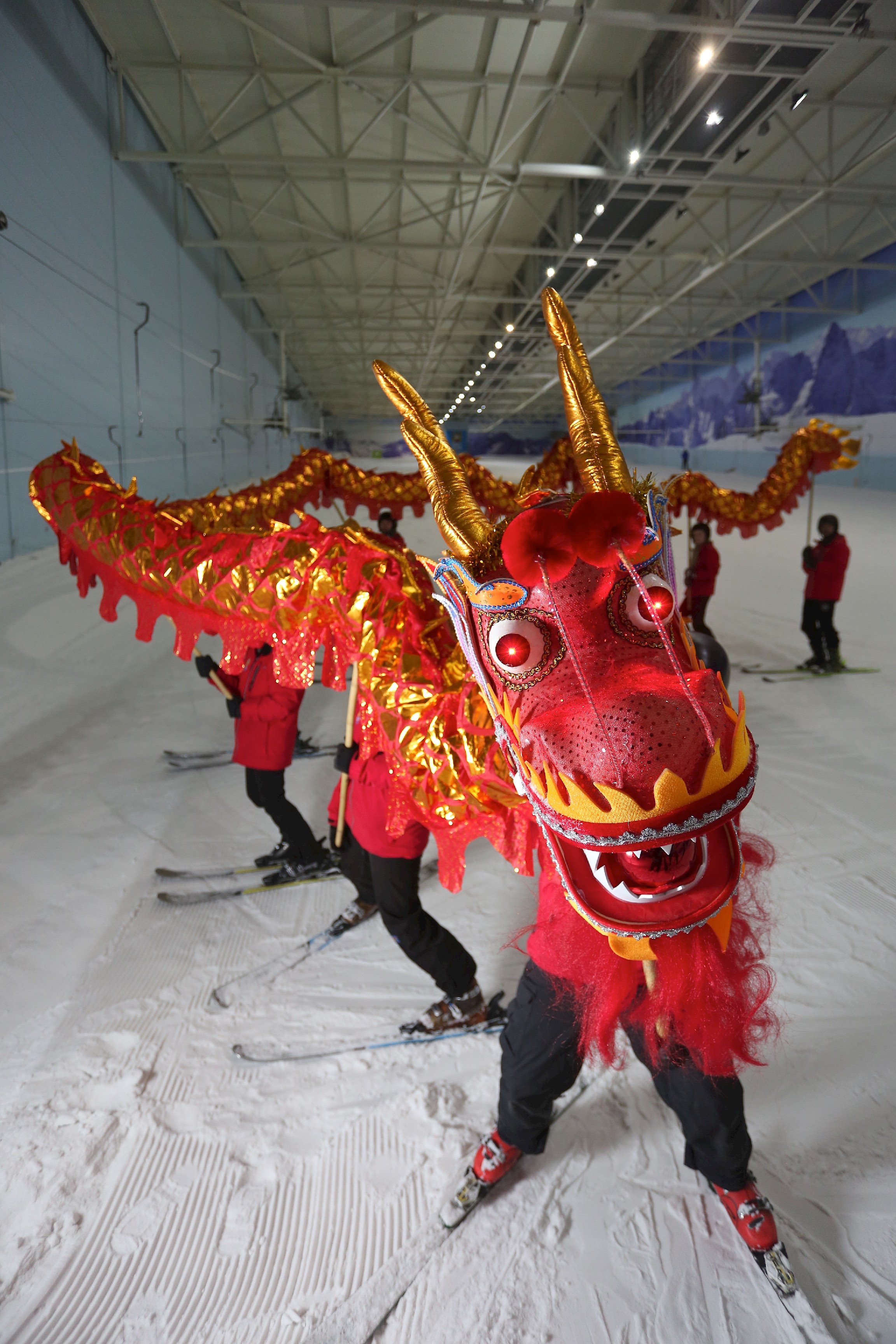 Dragon Roars Down Snow Slope to Mark the Start of Chinese New Year ...