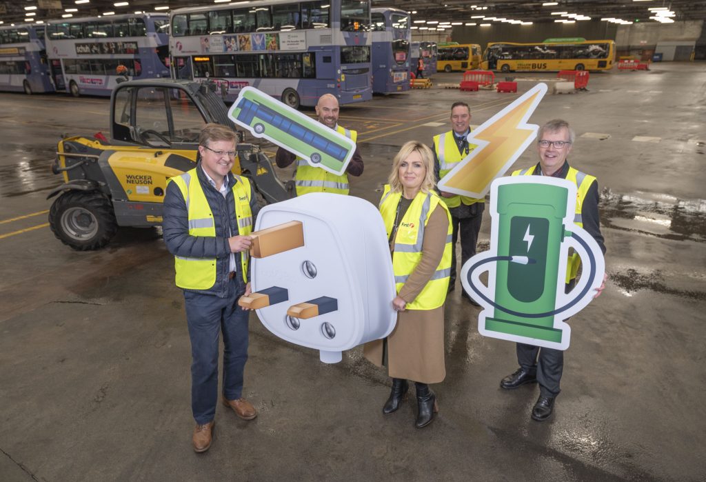 Electric transformation of First Bus Oldham depot gets underway - About ...